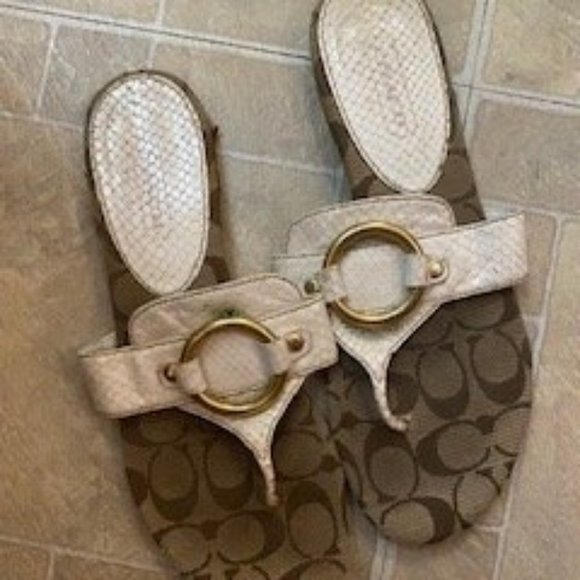 Coach | Shoes | Coach Ritah Logo Sandals A844 Size 85 | Poshmark